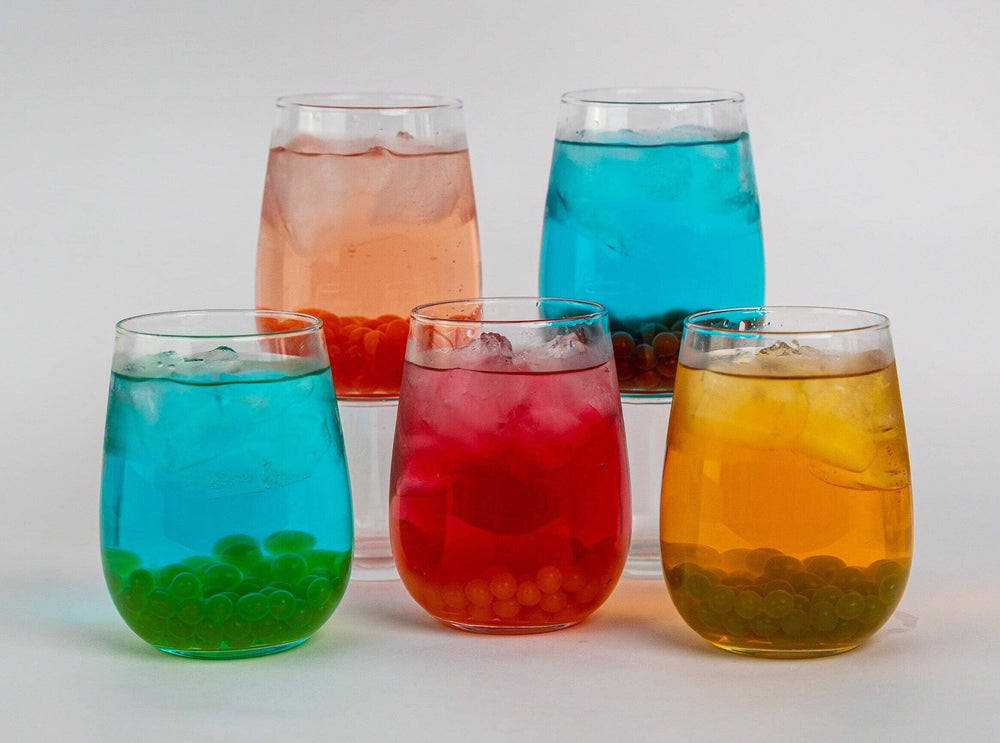 Strawberry & Blue Grape Bubble Tea Kit with Popping Boba | Serves 10 ...